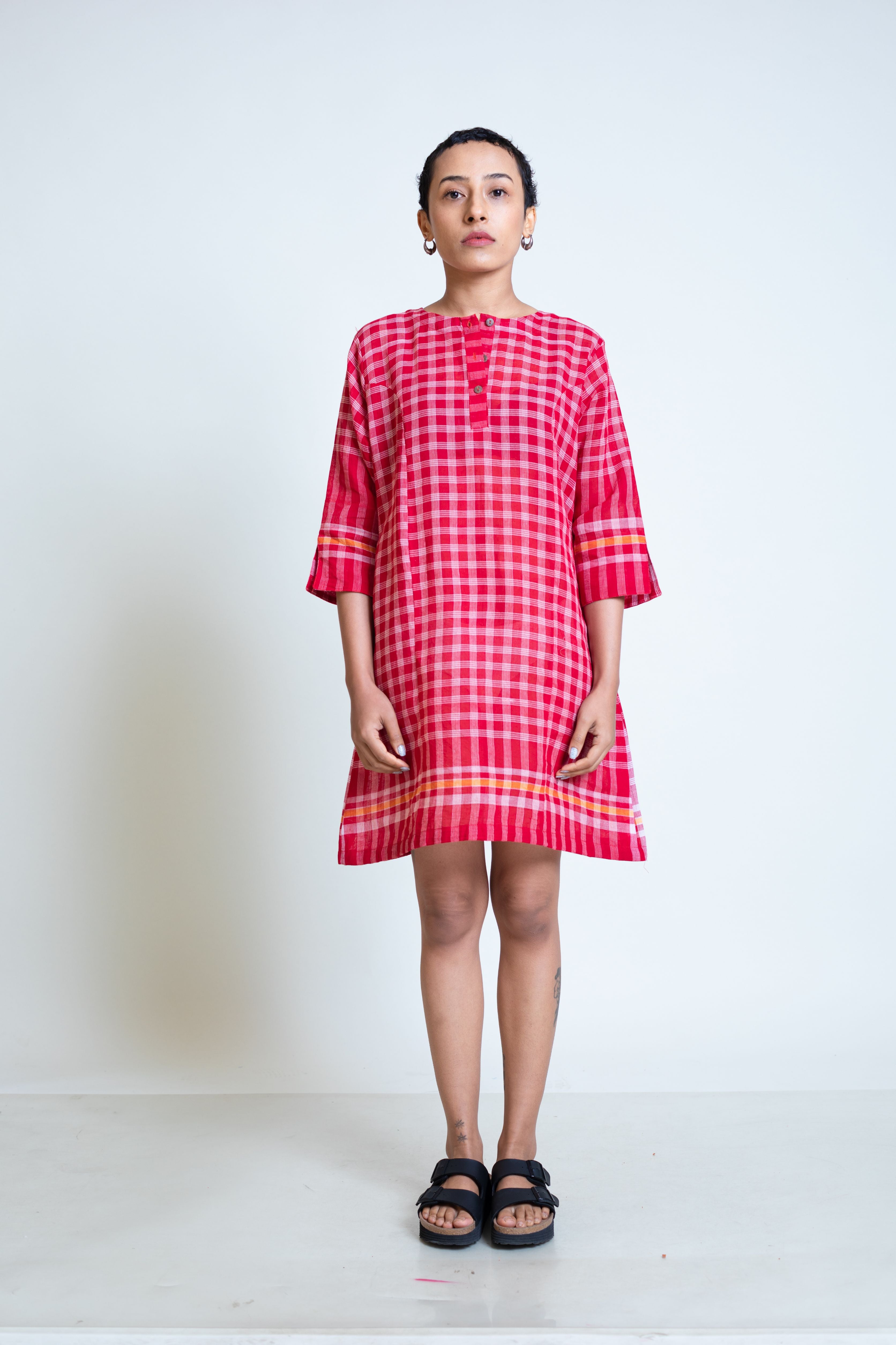 Classic Red Gamcha Handwoven Textile Breathable Comfortable Summer ...